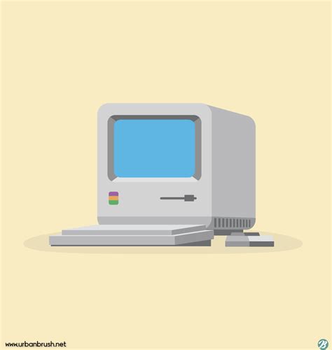 구형 맥 컴퓨터 일러스트 Ai 무료다운로드 Free Old Mac Computer Vector 어반브러시