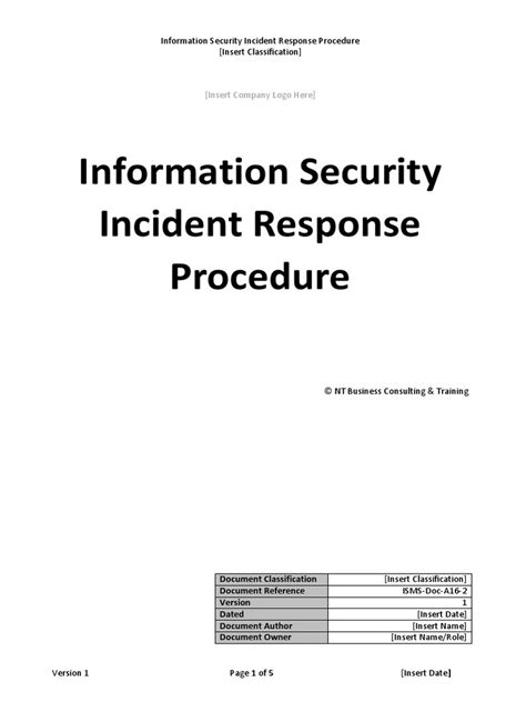 Incident Response Procedure Pdf Information Security Information