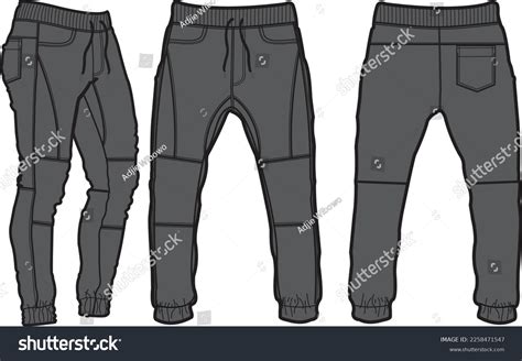 Jogger Fashion Flat Template Vector Sketch Stock Vector Royalty Free