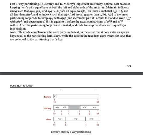 Fast 3 Way Partitioning J Bentley And D Mcllroy