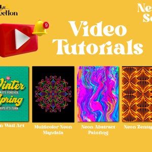 Neon Procreate Brush Set Neon Effect Lettering Illustration Light Glow Shimmer Wall