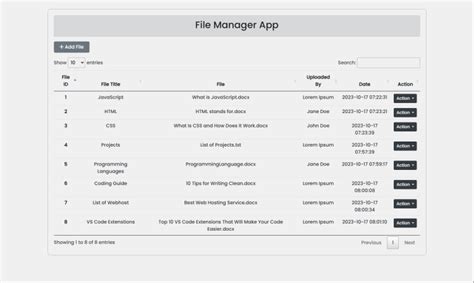 file manager app using php with source code sourcecodester
