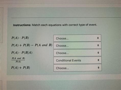 Solved Instructions Match Each Equations With Correct Type