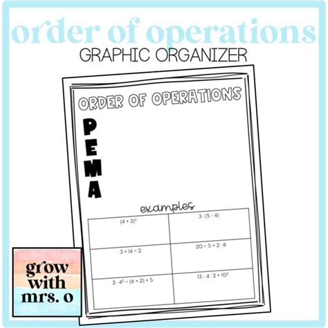 Order Of Operations Graphic Organizer By Grow With Mrs O Donnell