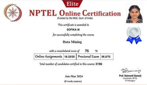 Sofika Muthukumar On Linkedin Datamining Nptel