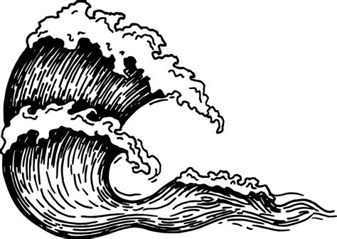 Sea Waves Sketch Outline Of Sea Wave Hand Drawn Sketch Ocean Wave Set Hand Drawn Doodle