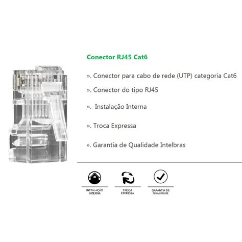 Kit Conector Rj Cat Macho Cabo De Rede Broketto Materiais El Tricos