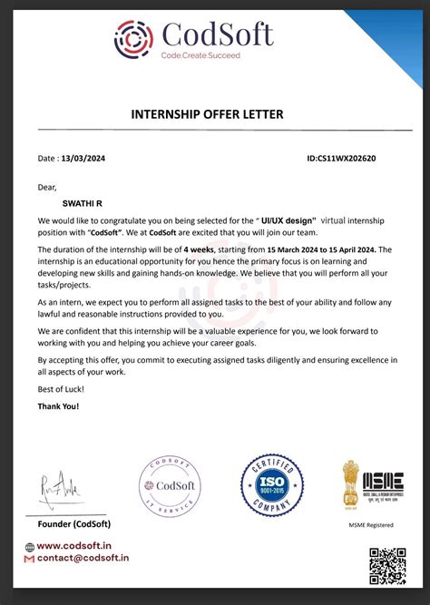 Internship Uiuxdesign Codesoft Designinnovation Swathi Ramesh