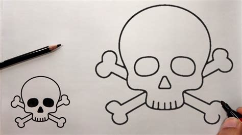 How To Draw A Skull And Crossbones Drawing Step By Step Easy Youtube