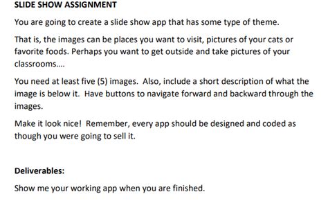 Solved Slide Show Assignment You Are Going To Create A Slide