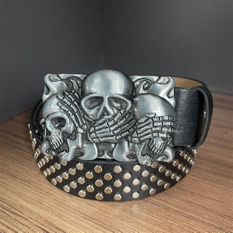 Punk Style Belt Hip Hop All Match Rivets Casual Belt Depop
