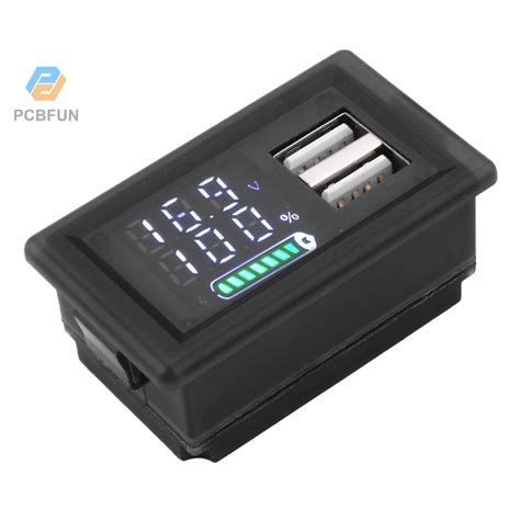 Pcbfun ZFX Acid Battery Lithium Universal LED Dual Digital Display Power Indicator Dual
