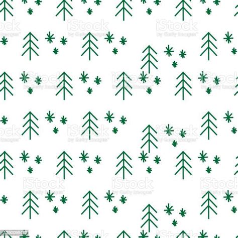 벡터 크리스마스와 새해 원활한 패턴 인쇄 제품을 위한 템플릿을 디자인합니다 브랜딩 배너 커버 엽서에 대한 미니멀리즘 배경 간단한 손으로 그린 전나무 나무와 눈송이 겨울에