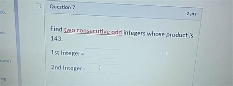 Solved Question 72 ﻿ptsfind Two Consecutive Odd Integers