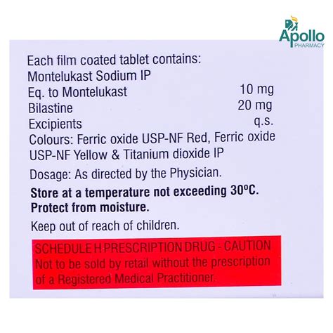 Montek Bl Tablet 10 S Price Uses Side Effects Composition Apollo