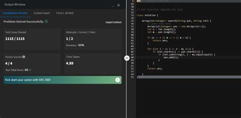 Vannoor Sab On Linkedin Dsa Stringmatching Kmpalgorithm Problemsolving Gfg160 Java Coding