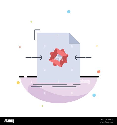 3d document file object processing flat color icon vector stock