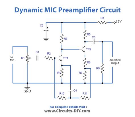 dynamic mic preamplifier circuit