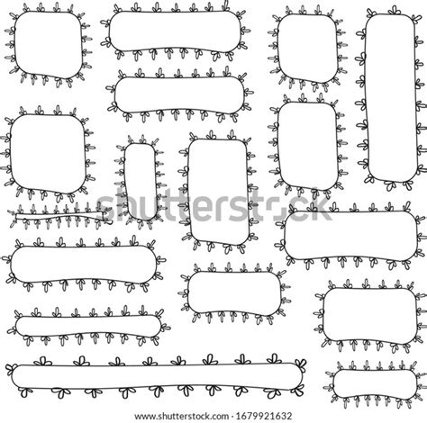 Doodle Border Rounded Corner Rectangle Shape Stock Vector Royalty Free