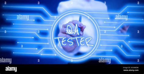Text Caption Presenting Qa Tester Word For Quality Assurance Of An On
