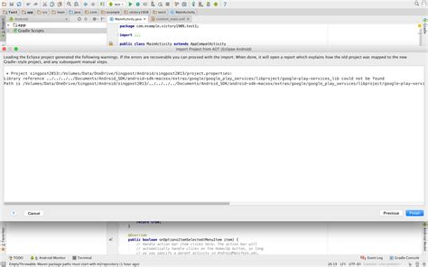 Error Migrating Android Project From Eclipse To Android Studio Stack Overflow