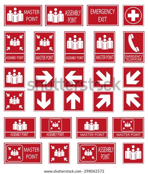 Red Safety Sign Vector Emergency Exit Stock Vector Royalty Free Shutterstock