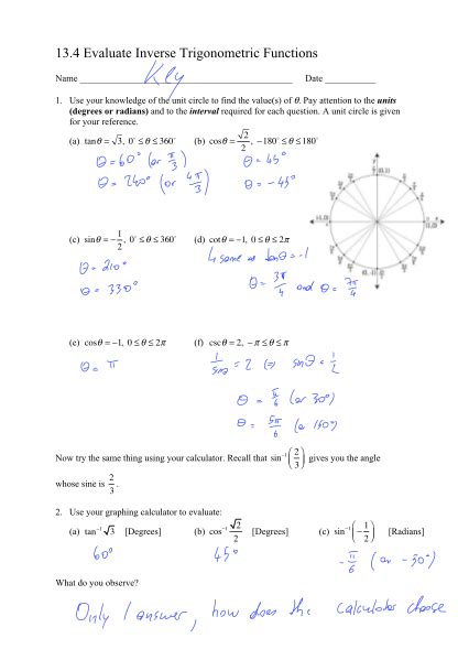 26 Unit Circle And Trigonometric Functions Free To Edit Download
