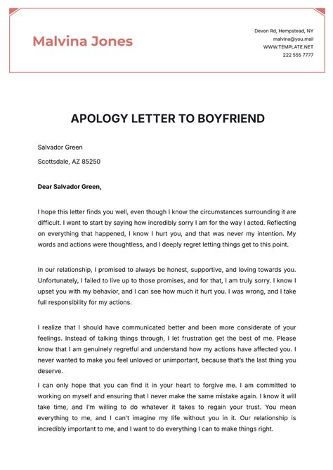 Free Apology Letter Templates Editable And Printable