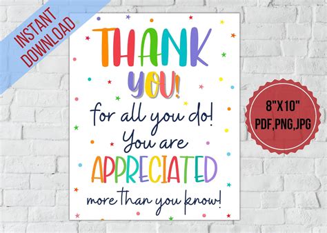 Thank You For All You Do You Are Appreciated More Than You Know