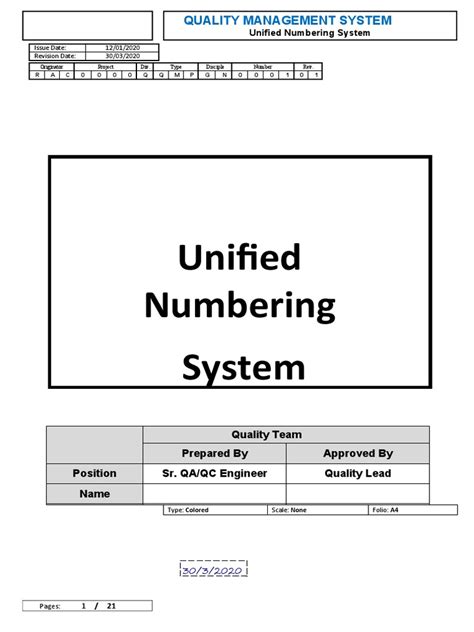 Unified Numbering System Download Free Pdf Business Business Process
