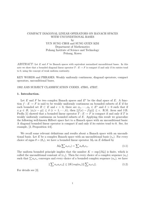 pdf compact diagonal linear operators on banach spaces with