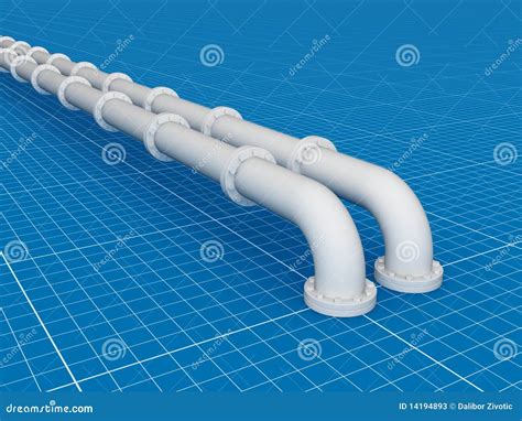 Pipeline Blueprint 3d Concept Stock Illustration Illustration Of