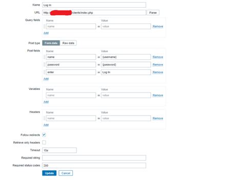 Web Scenario Required String Zabbix Forums
