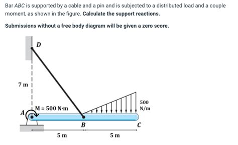 Solved Bar ABC Is Supported By A Cable And A Pin And Is Chegg Com