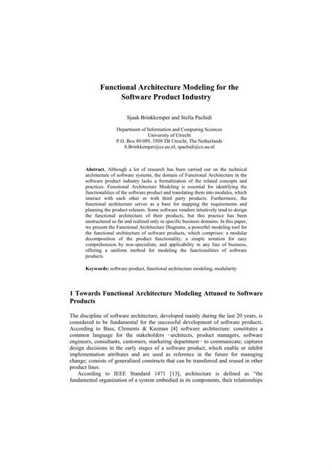 Pdf Functional Architecture Modeling For The Software · Pdf Filefunctional Architecture