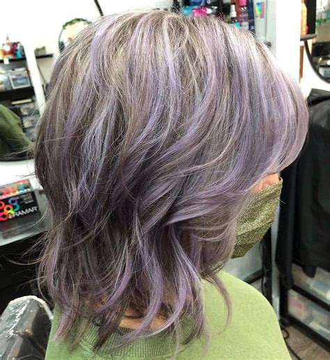 15 Best Natural Gray Hair With Purple Highlights Hairstylecamp