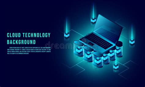 Cloud Data Storage 3d Isometric Infographic Illustration Landing Page Layout Vector Web