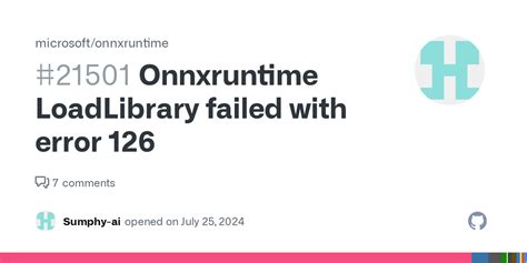 onnxruntime loadlibrary failed with error 126 · issue 21501
