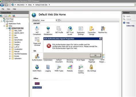 Solved Rsa Authentication Agent 70 For Web Issue On Iis 7 Experts