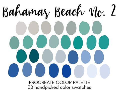 Pack Procreate Color Palette Bundle IPad Procreate Illustration Tools Color Swatches Sea Theme