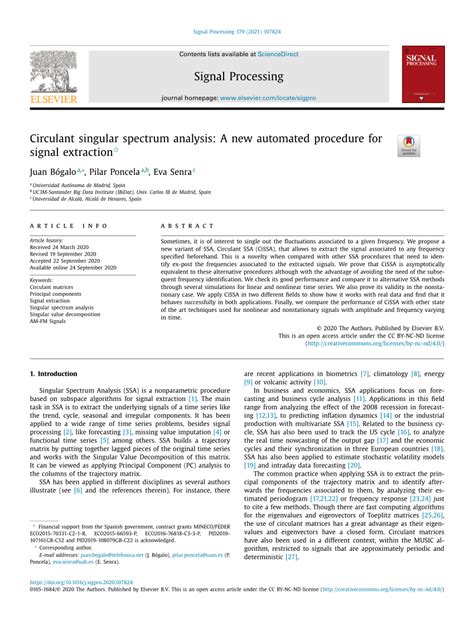 Pdf Circulant Singular Spectrum Analysis A New Automated Procedure For Signal Extraction