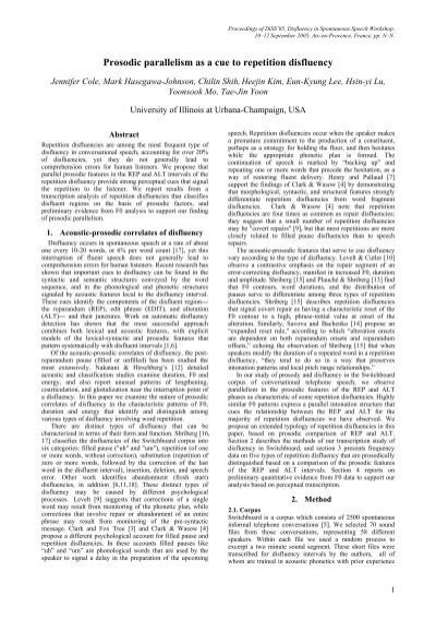 Prosodic Parallelism As A Cue To Repetition Speech Prosody