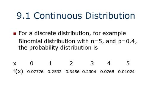 Chapter 9 Normal Distribution 9 1 Continuous Distribution