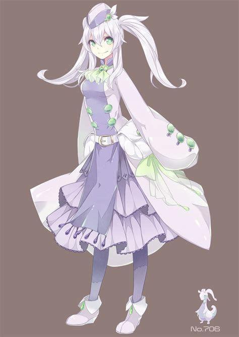 1girl Cravat Dress Goodra Green Eyes Highres Lavender Hair Layered