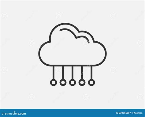 Technology Icon Vector Cloud Computing Connection Big Data Global