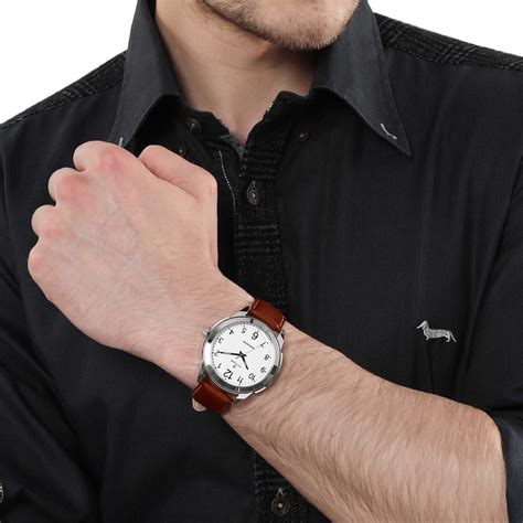 Titan Quartz Analog White Dial Leather Strap Watch For Men Titan World