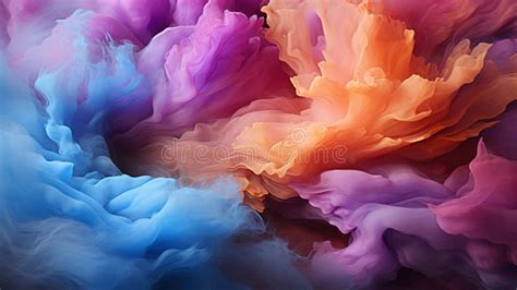 Abstract Shapes Vibrant Colors In Fluid Motion Swirling Patterns And Intense Hues Stock