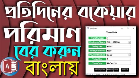 Customer Management System Ms Access Bangla Tutorial Full