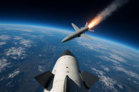 A Dramatic Space Warfare Concept Showing A Kinetic Kill Vehicle