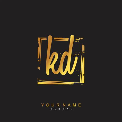 Initial Kd Monogram With Grunge Template Design 21925943 Vector Art At